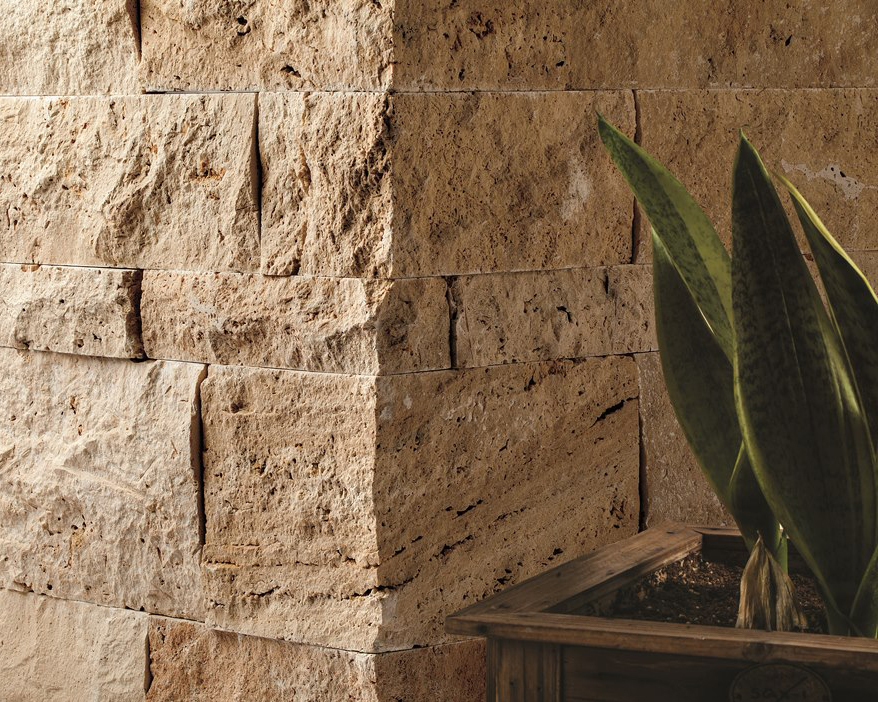 Pitched Travertine Wall Cladding - Natural Stone Wall Cladding